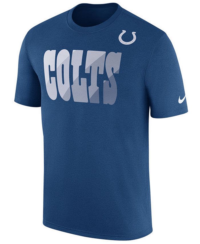 Nike Men's Indianapolis Colts Legend Sideline Team T-Shirt - Macy's