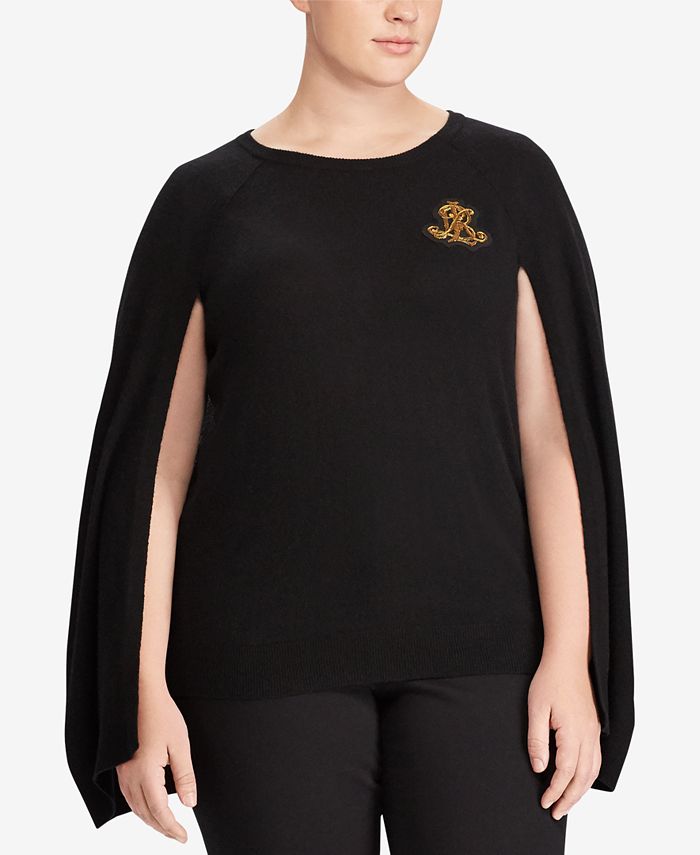 Lauren Ralph Lauren Plus Size Cape Sweater - Macy's