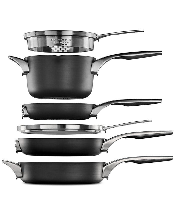Calphalon Premier 6-Pc. Space-Saving Hard Anodized Non-Stick Cookware ...