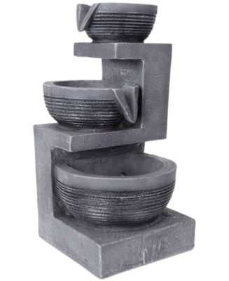 Pure Garden 3-Tier Cascading Basin LED Table Fountain - Macy's