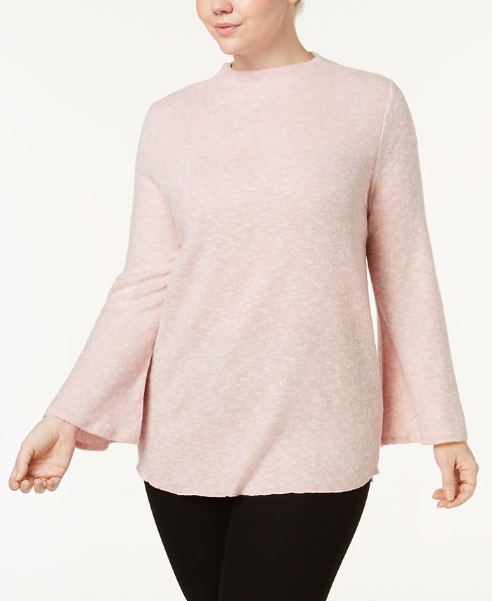 Planet Gold Trendy Plus Size Bell-Sleeve Sweater - Macy's