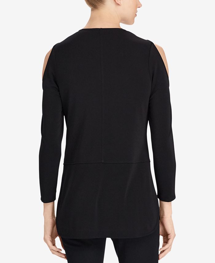 Lauren Ralph Lauren Cold-Shoulder Keyhole Top - Macy's