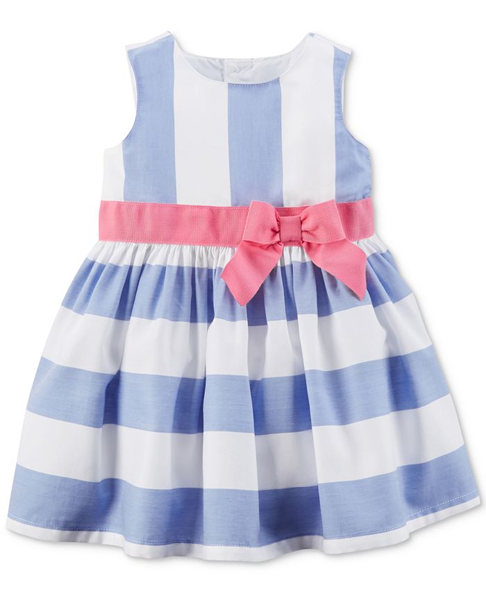 Carter's Blue Stripe Dress, Baby Girls - Macy's