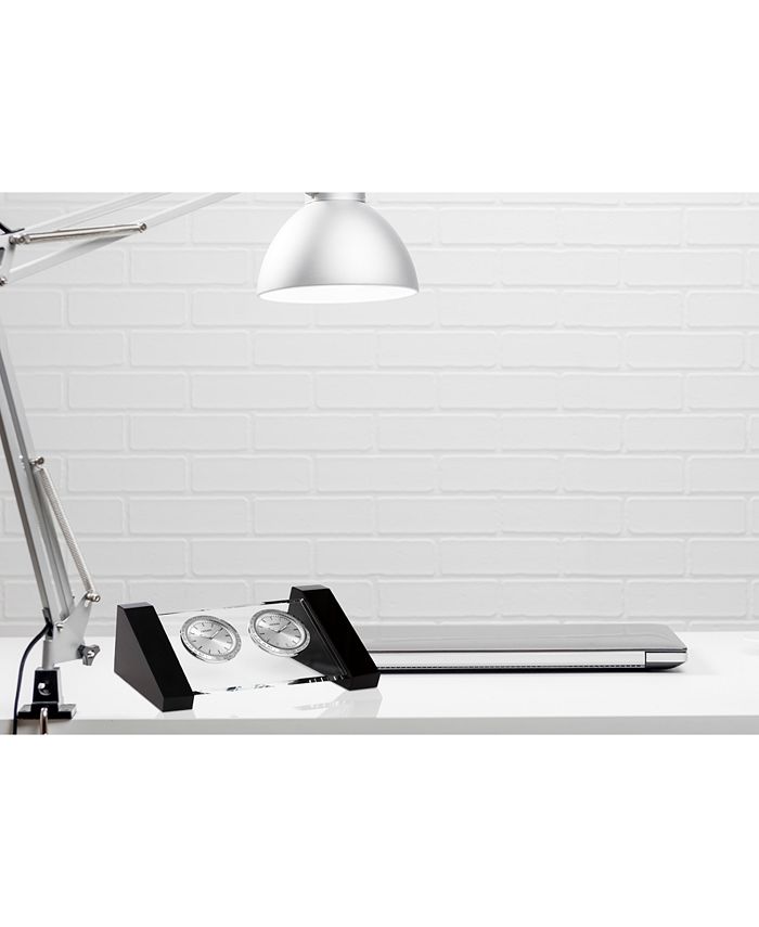 Citizen Workplace Crystal & Silver-Tone Metal Dual Time Clocks - Macy's