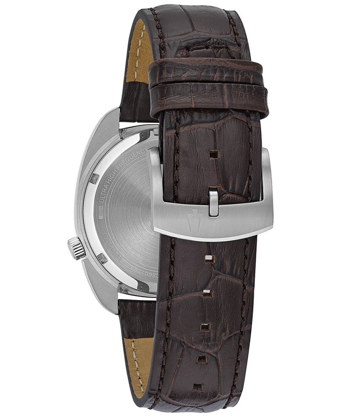 Bulova Accutron II Men's Brown Leather Strap Watch 40mm 96B253 - Macy's