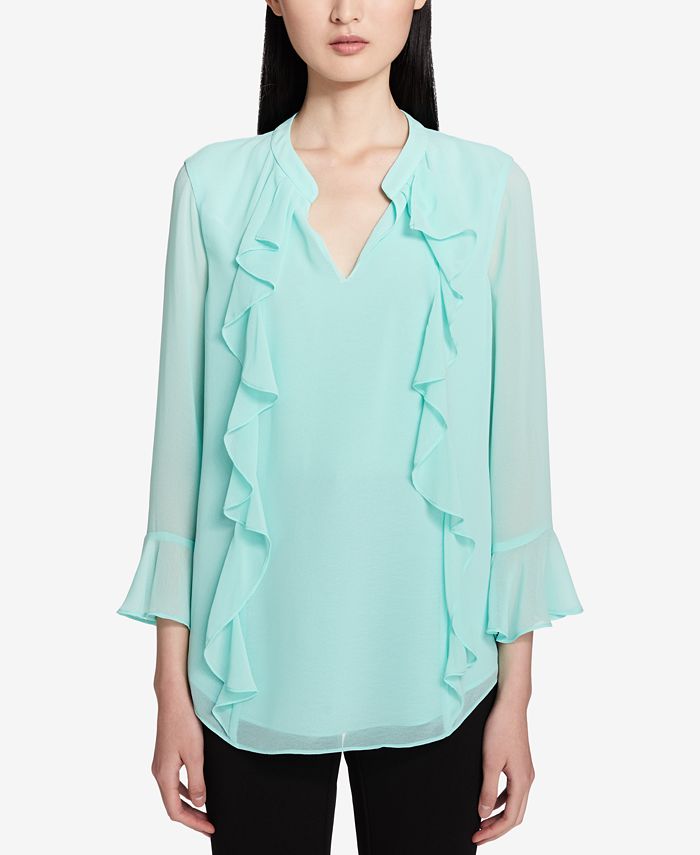 Calvin Klein Ruffled Top - Macy's