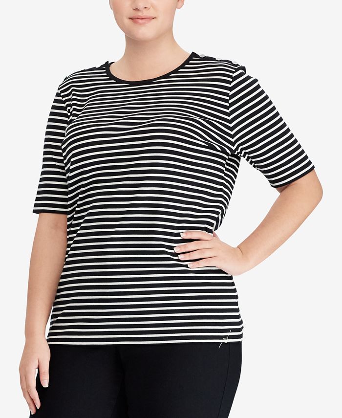 Lauren Ralph Lauren Plus Size Striped Top - Macy's