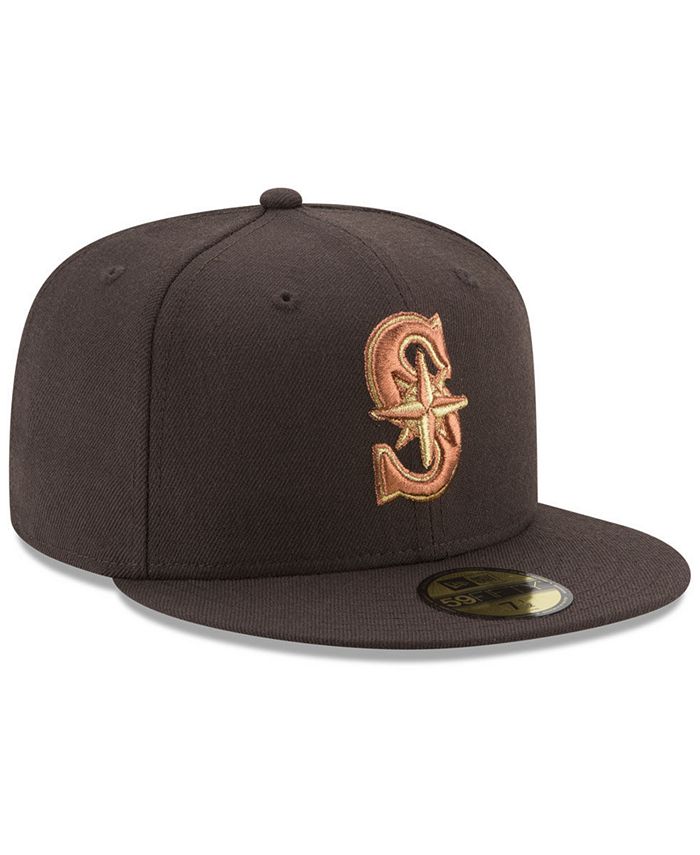 New Era Seattle Mariners Brown on Metallic 59FIFTY Fitted Cap - Macy's