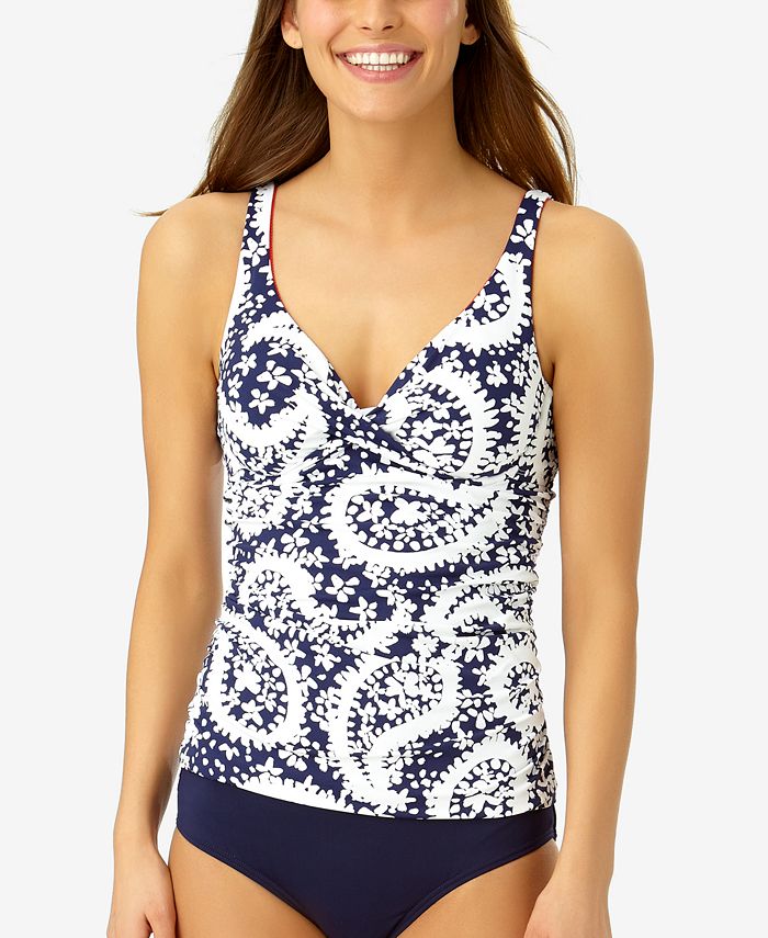 Anne Cole Bra-Sized Pattie Paisley Underwire Tankini Top - Macy's