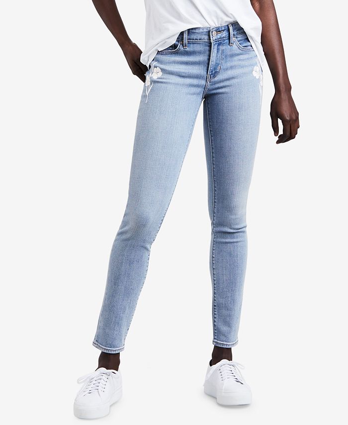 Levi's 711 Embroidered Skinny Jeans - Macy's