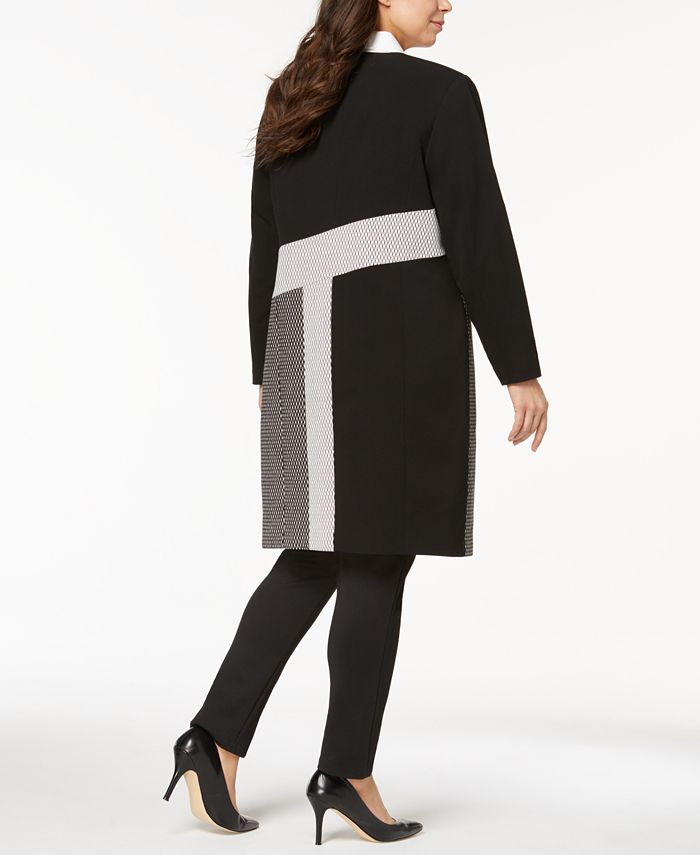 Calvin Klein Plus Size Colorblocked Topper Jacket - Macy's
