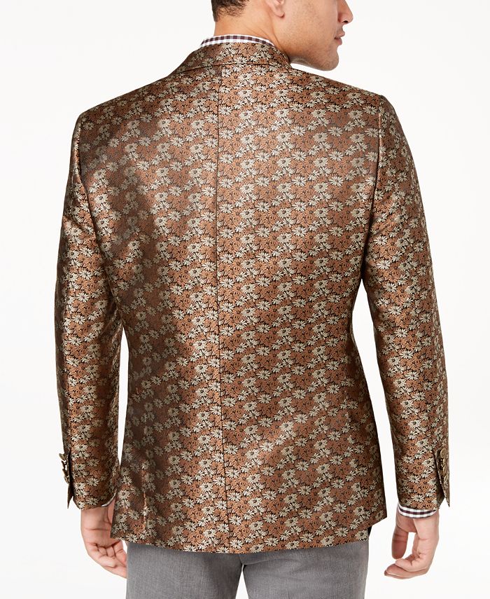Tallia Orange Men's Big & Tall Modern-Fit Brown Floral Dinner Jacket ...