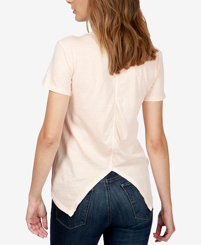 Lucky Brand Cotton Printed Split-Back T-Shirt - Macy's