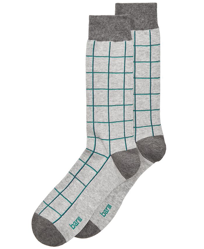 Bar III Men's Windowpane Plaid Socks, Created for Macy's - Macy's