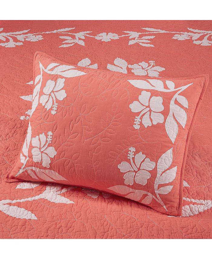 Martha Stewart Collection Hibiscus Medallion Full/Queen Quilt, Created ...