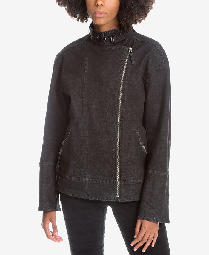 Max Studio London Denim Moto Jacket, Created for Macy's - Macy's