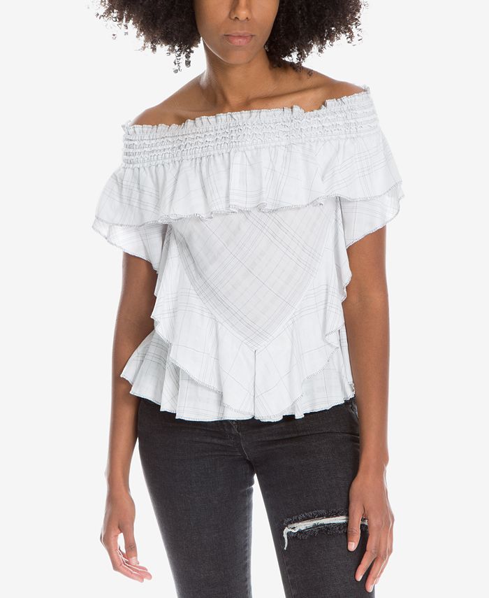 Max Studio London Ruffled Off-The-Shoulder Top, Created for Macy's - Macy's