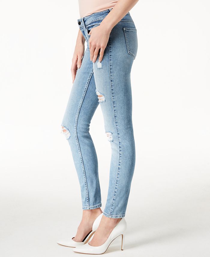 GUESS Low-Rise Distressed Skinny Jeans - Macy's