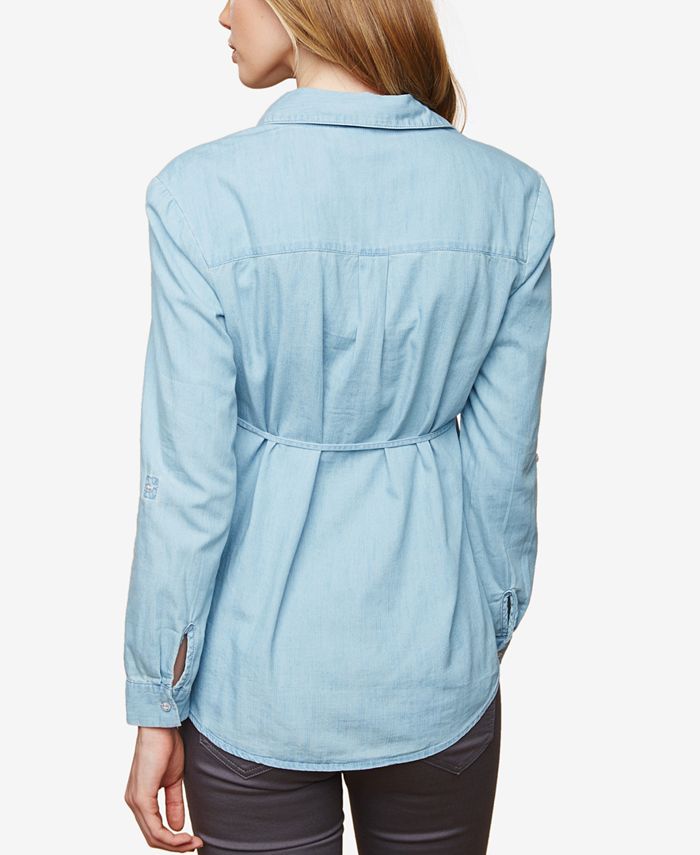 Motherhood Maternity Chambray Button-Front Shirt - Macy's