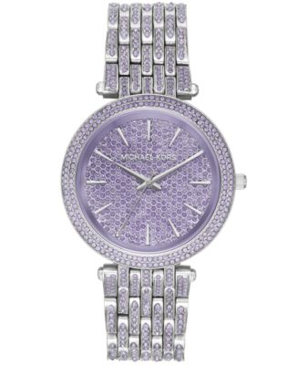 Michael Kors Women's Darci Lavender Pavé & Stainless Steel Bracelet ...
