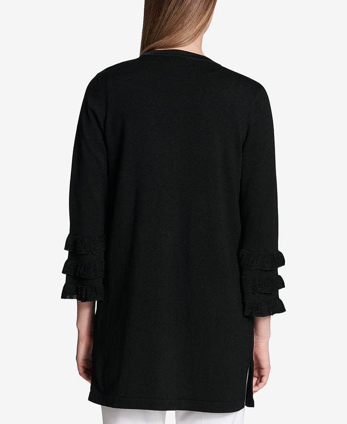 Calvin Klein Tiered-Sleeve Open-Front Cardigan - Macy's