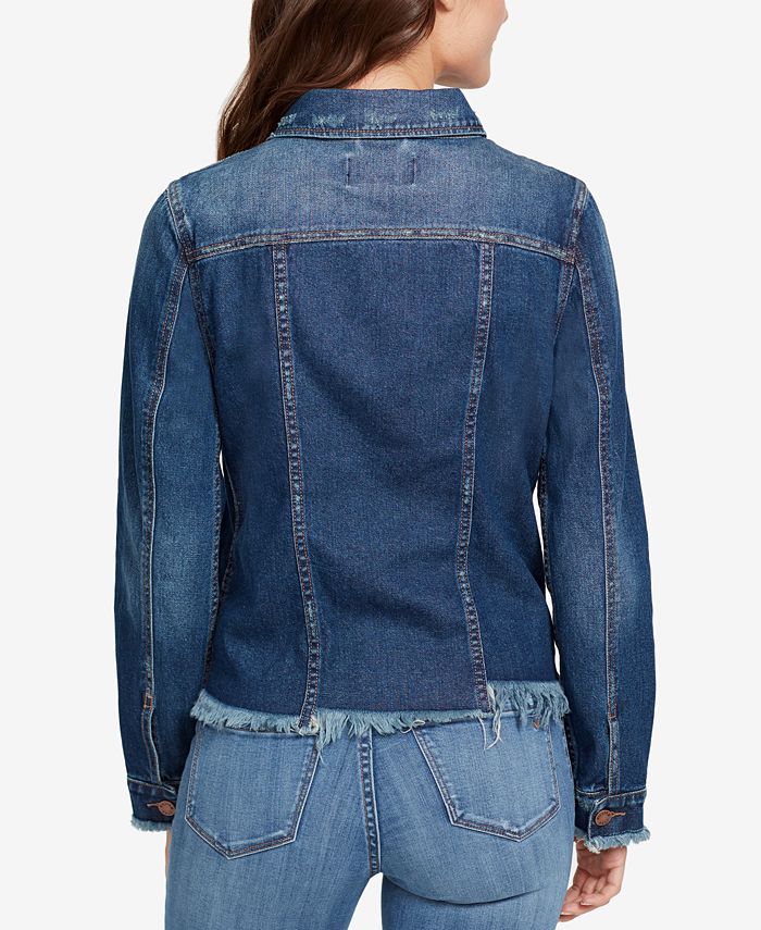 WILLIAM RAST Frayed Denim Trucker Jacket - Macy's
