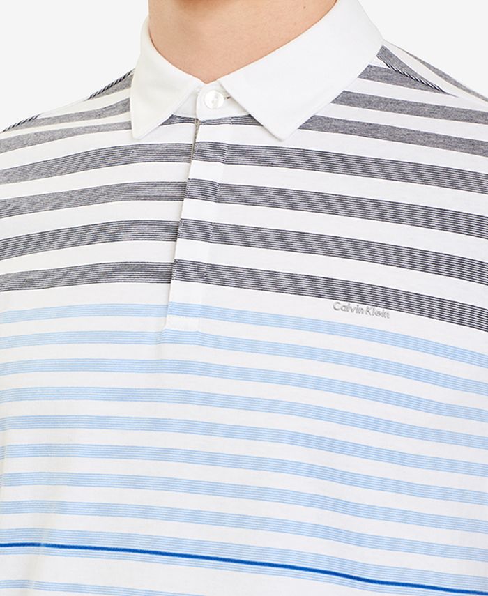 Calvin Klein Mens Liquid Touch Engineered Stripe Polo Macys