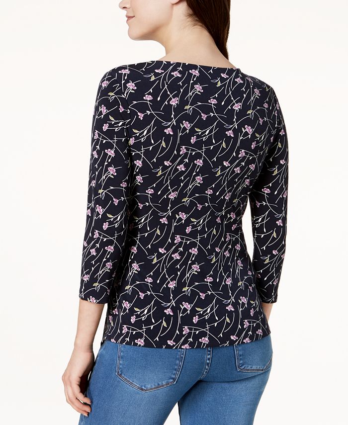 Vince Camuto Printed Asymmetrical Top - Macy's
