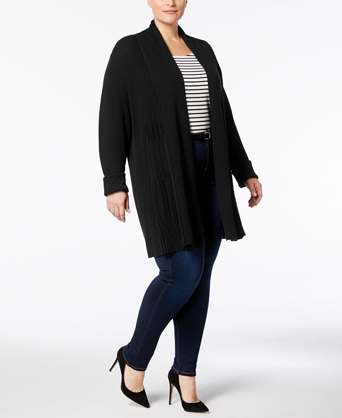 Charter Club Plus Size Ribbed-Knit Duster Cardigan, Created for Macy's ...