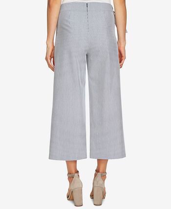 CeCe Cropped Seersucker Side-Tie Pants - Macy's