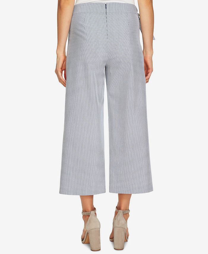 CeCe Cropped Seersucker Side-Tie Pants - Macy's