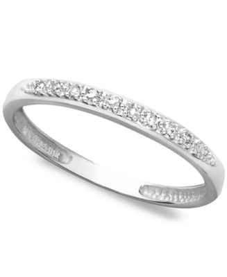 Macy's 14k White, Yellow, or Rose Gold Ring, Pave Diamond Accent Band ...