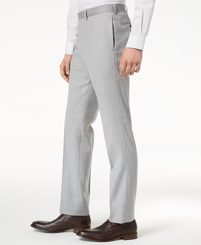 Calvin Klein CLOSEOUT! Men's Slim-Fit Light Gray Sharkskin Suit - Macy's