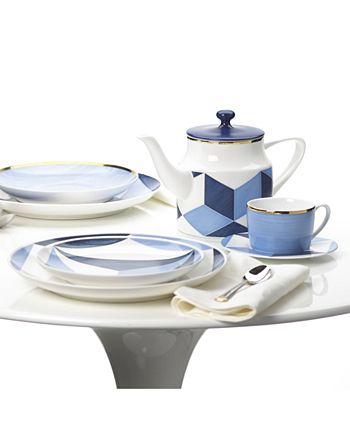 Lenox Luca Blue Azzurro Colorblock Teapot - Macy's