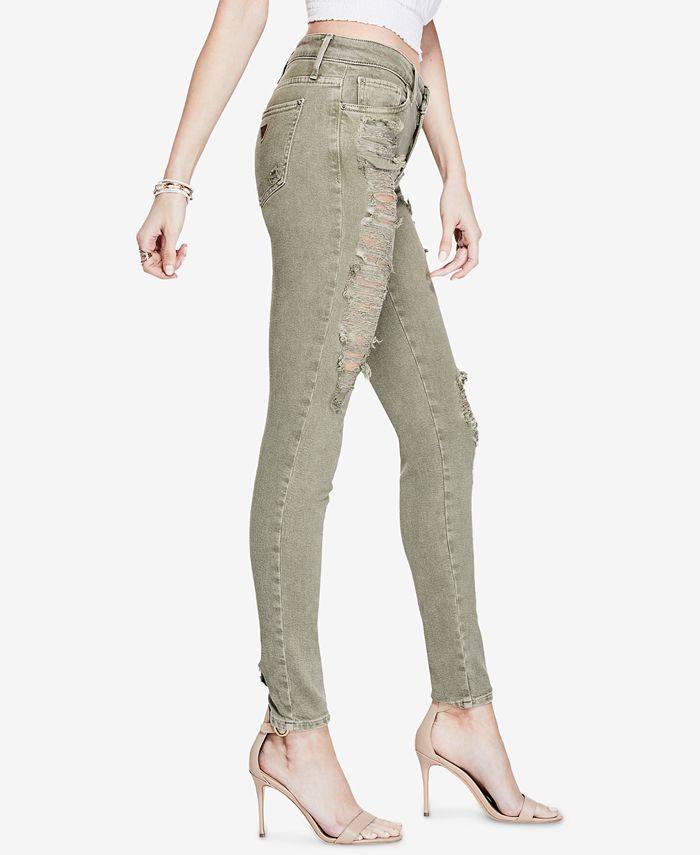 GUESS Ripped Curvy Skinny Jeans - Macy's