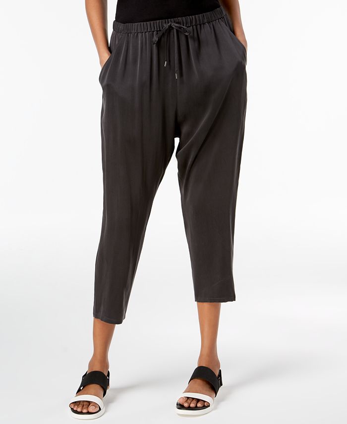 Eileen Fisher Silk Slouchy Drawstring-Waist Pants - Macy's Eileen Fisher Silk Slouchy Drawstring-Waist Pants - Macy's