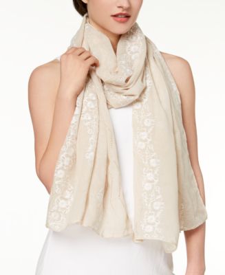 I.N.C. Lovely Floral-Embroidered Scarf, Created for Macy's - Macy's