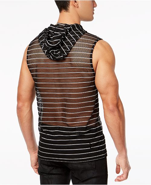 INC International Concepts I.N.C. Men's Sheer Striped Hooded Tank ...