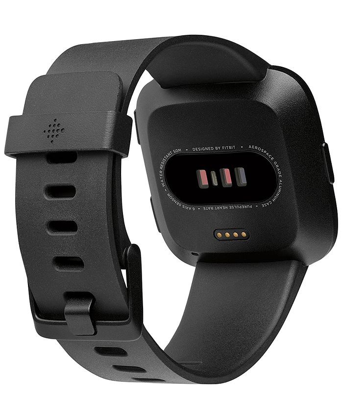 Fitbit Versa™ Black Band Touchscreen Smart Watch 39mm - Macy's