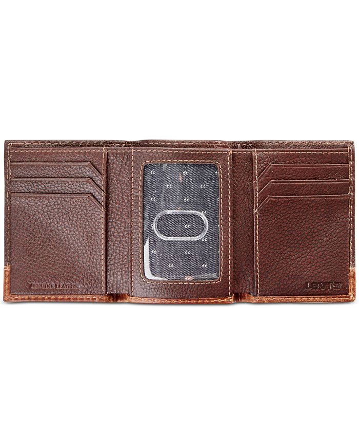 Levi's Men's Colorblocked Tri-Fold Leather Wallet - Macy's