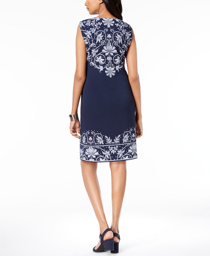 JM Collection Embellished Keyhole Dress, Created for Macy's - Macy's