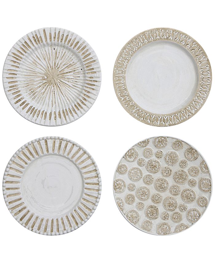 3R Studio Round Decorative Ceramic Wall Plates, Set of 4 - Macy's