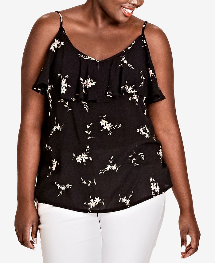 City Chic Trendy Plus Size Ruffled Top - Macy's