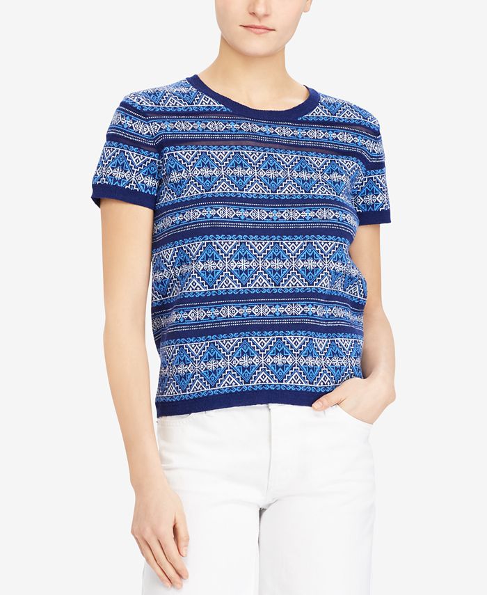 Lauren Ralph Lauren Geometric-Print Sweater - Macy's