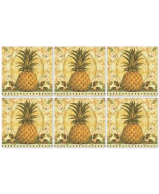 Pimpernel Set of 6 Golden Pineapple Coasters - Macy's