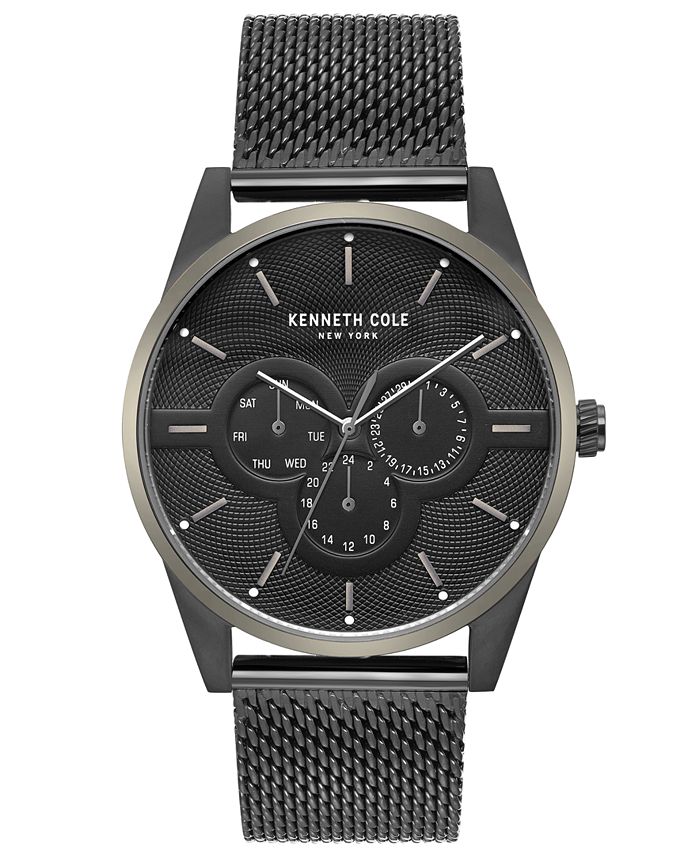 Kenneth Cole New York Men's Black Stainless Steel Mesh Bracelet Watch ...