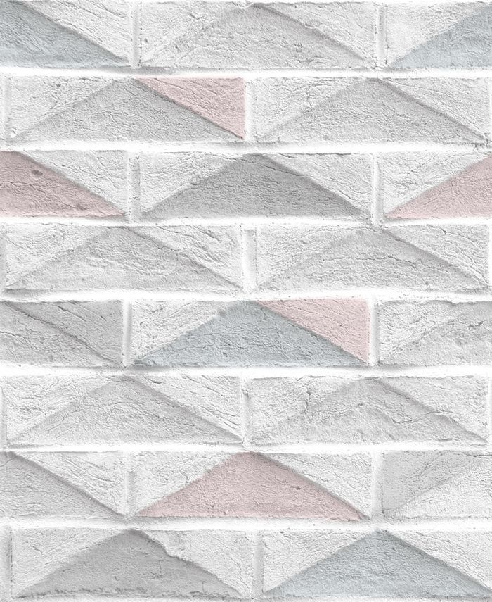 Graham & Brown Geo Brick White Wallpaper - Macy's