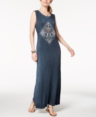 Style & Co Graphic Maxi Dress, Created for Macy's - Macy's