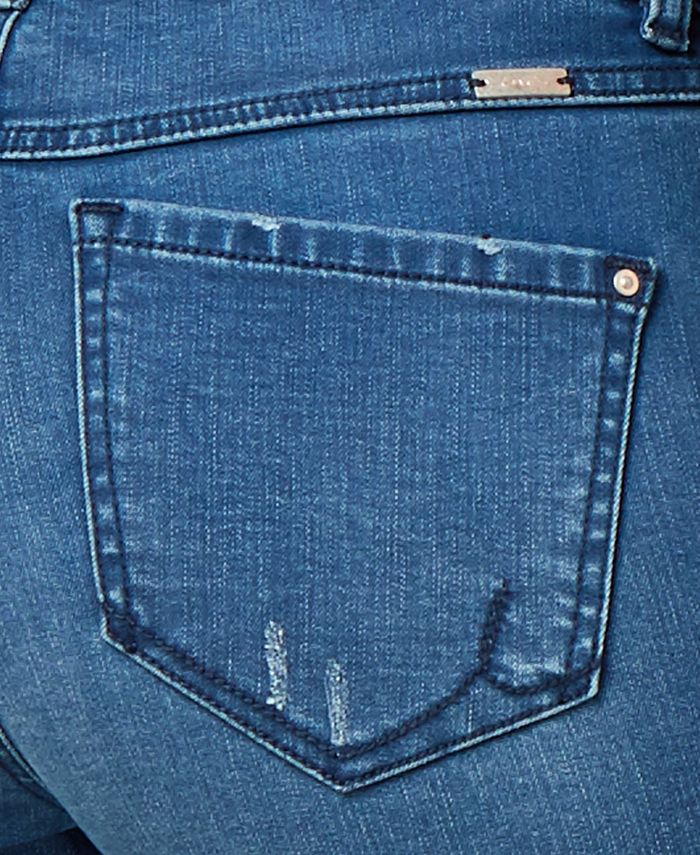 INC International Concepts I.N.C. Curvy-Fit Embroidered Cropped Jeans ...