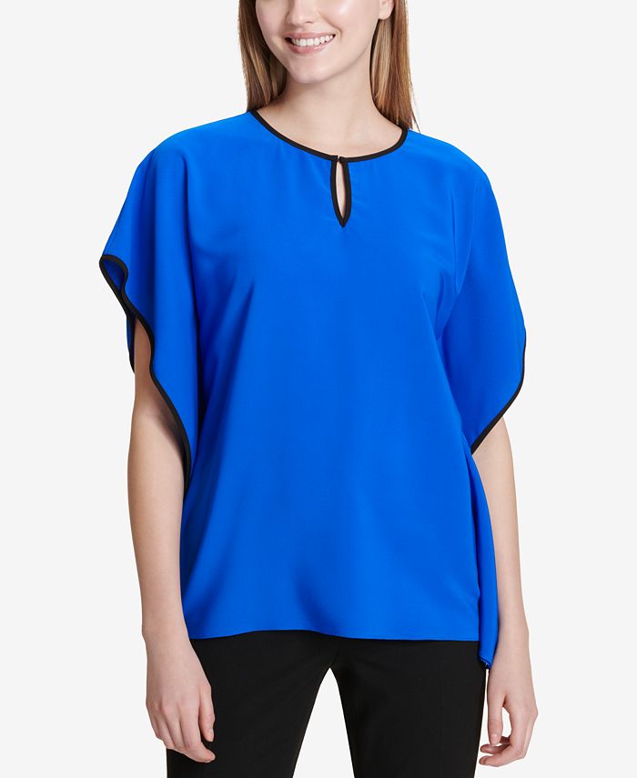 Calvin Klein Colorblocked Caftan Top - Macy's